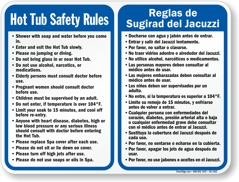 Hot Tub Safety Rules Sign At Frank Stephenson Blog