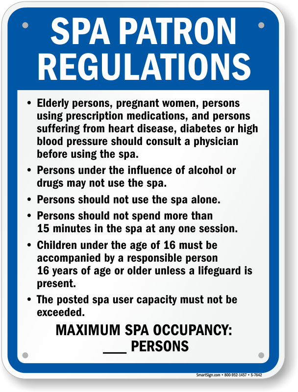 Spa Rules Signs Spa Safety Signs Spa Rules Signs Spa Safety Signs