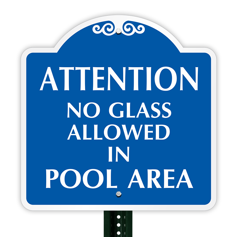 No Glass Allowed Pool Sign NO GLASS ALLOWED IN POOL AREA SIGN – Get ...